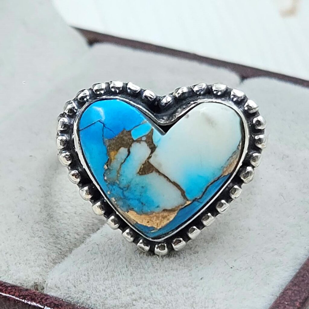 Shop Ice Blue Dahlia Turquoise 925 Silver Ring | Silverwholesale925